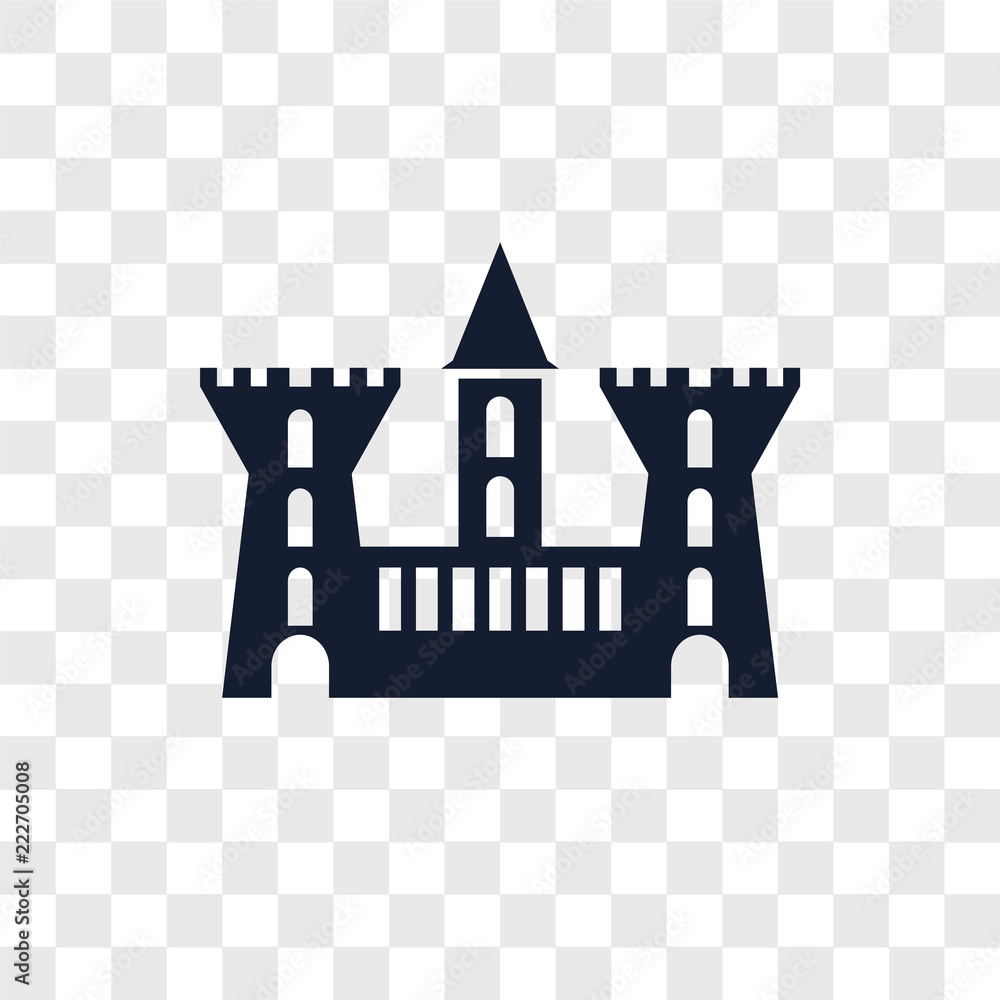 castle icons isolated on transparent background. Modern and editable ...