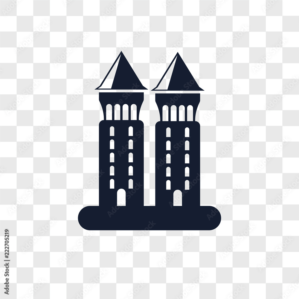 tower icons isolated on transparent background. Modern and editable ...
