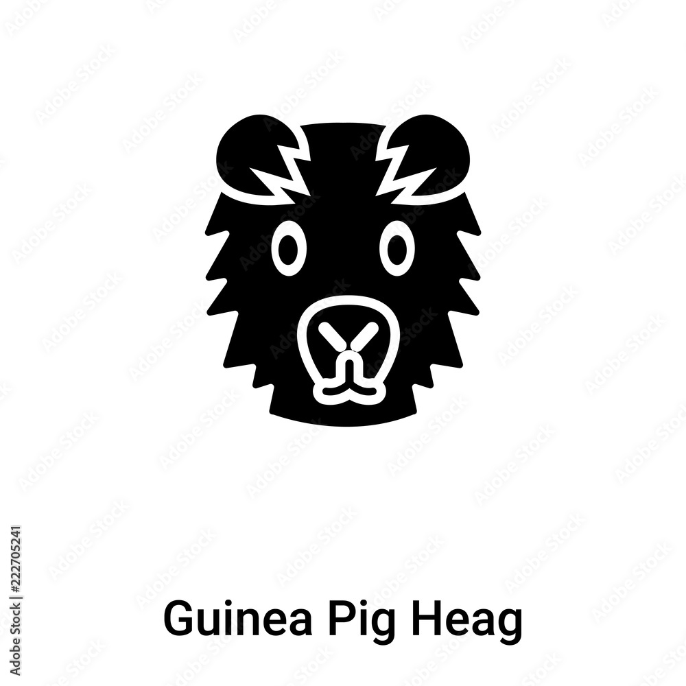 Guinea Pig Heag icon vector isolated on white background, logo concept ...