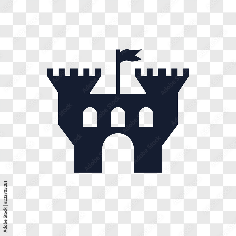 castle icons isolated on transparent background. Modern and editable ...