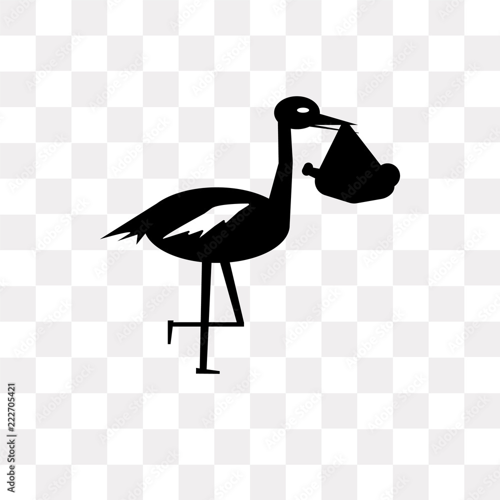 stork icon on transparent background. Modern icons vector illustration ...