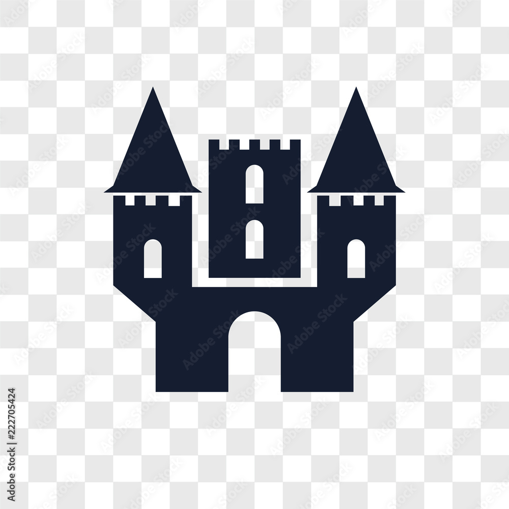 castle icons isolated on transparent background. Modern and editable ...