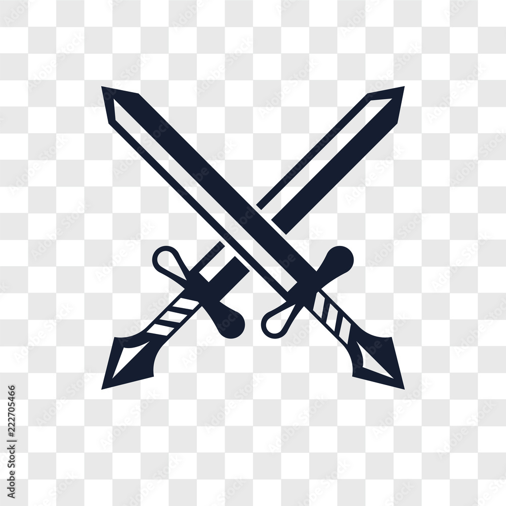 swords icons isolated on transparent background. Modern and editable ...