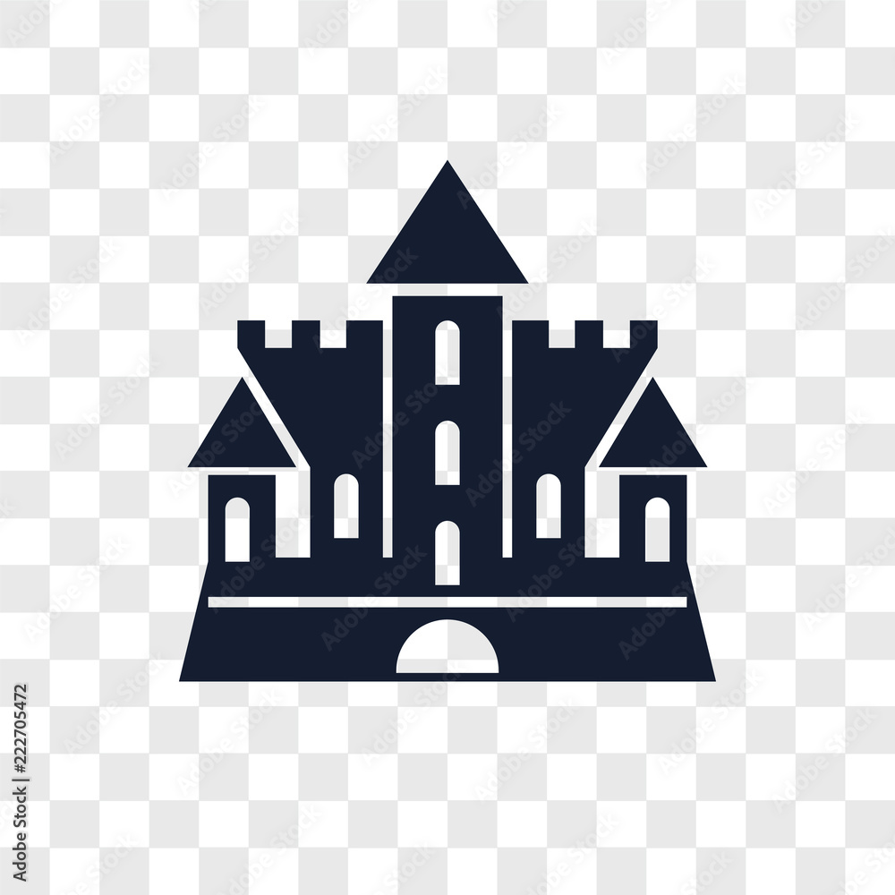 castle icons isolated on transparent background. Modern and editable ...