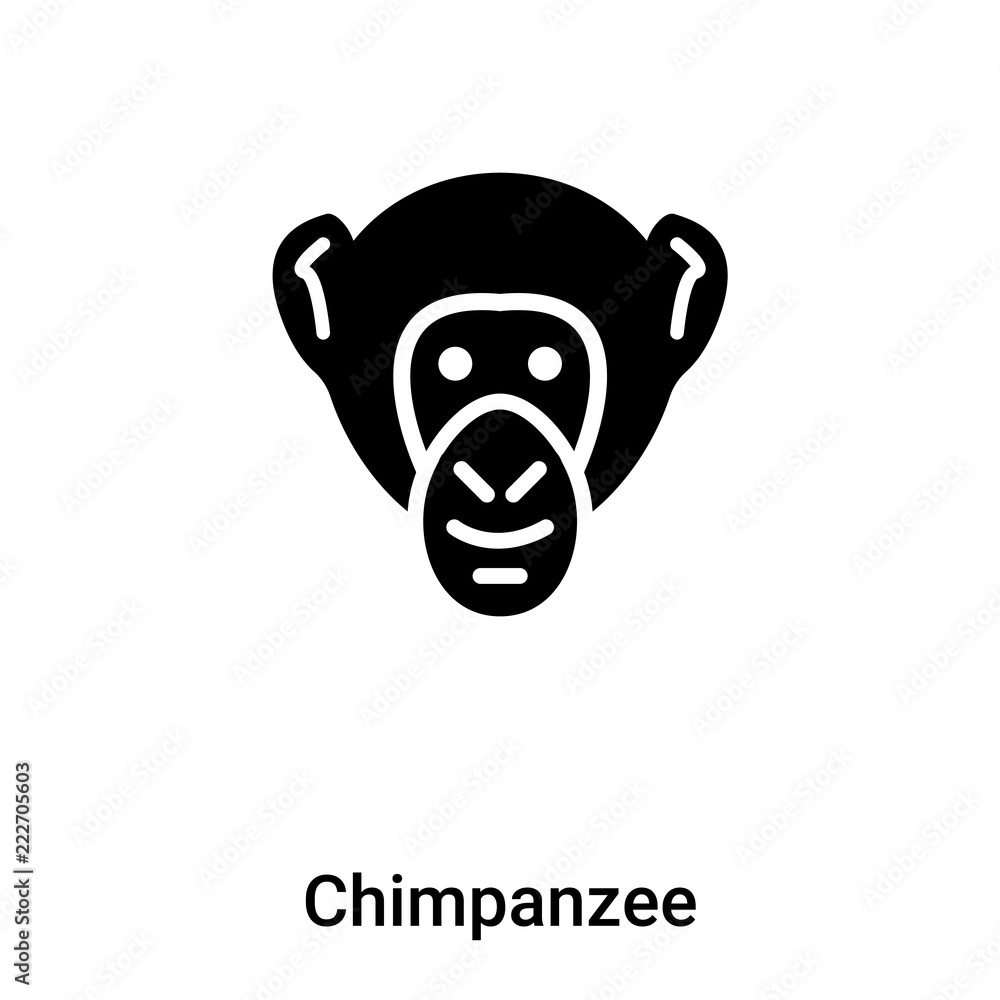 Chimpanzee icon vector isolated on white background, logo concept of ...