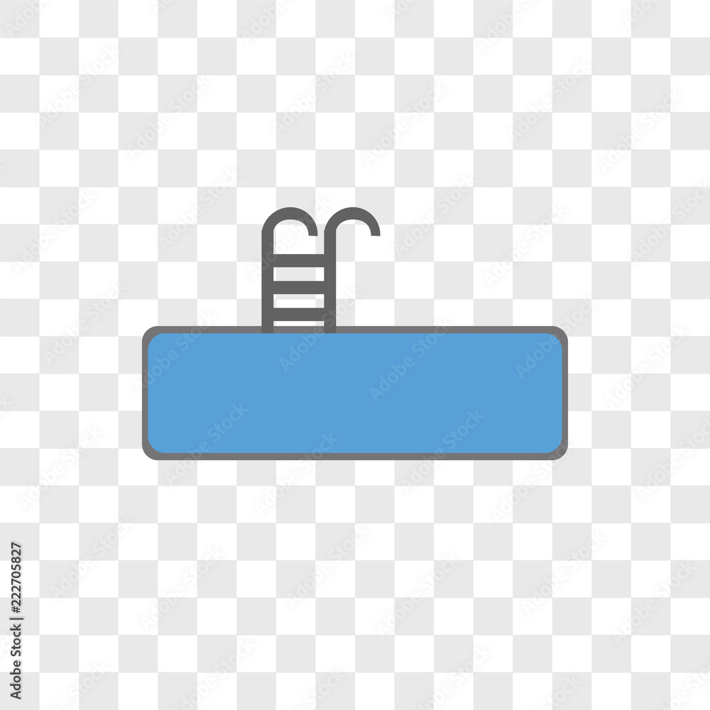 swimming pool icons isolated on transparent background. Modern and ...
