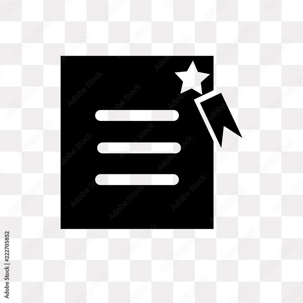 certificate icon on transparent background. Modern icons vector ...