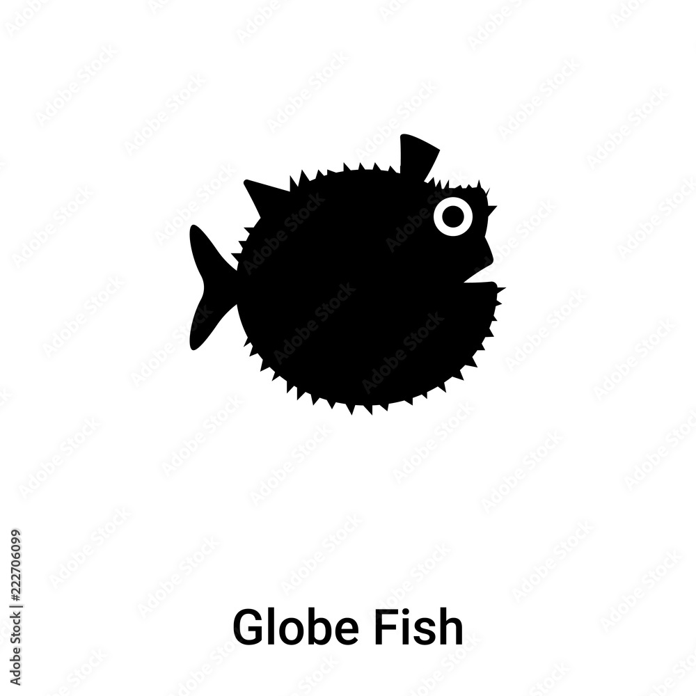 Globe Fish icon vector isolated on white background, logo concept of ...