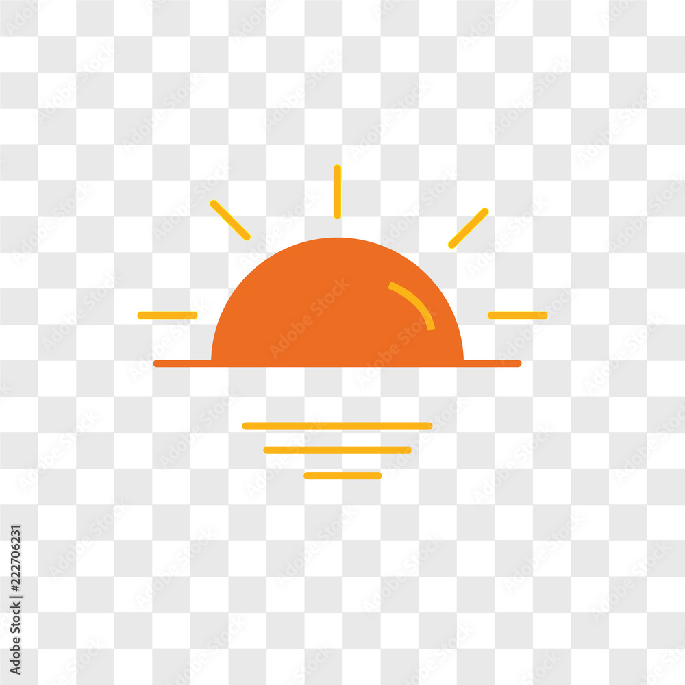 sunset icons isolated on transparent background. Modern and editable ...