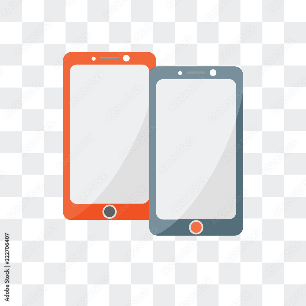 mobile phone icon isolated on transparent background. Modern and ...
