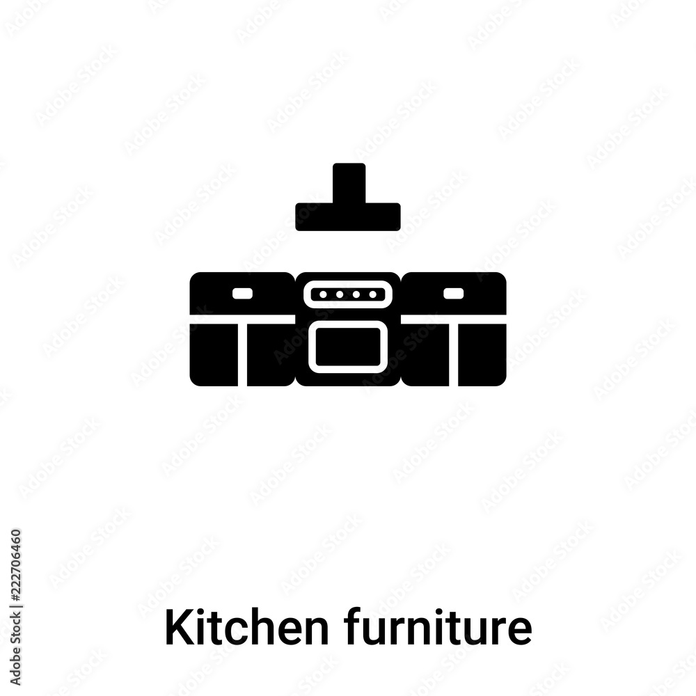 Kitchen furniture icon vector isolated on white background, logo ...