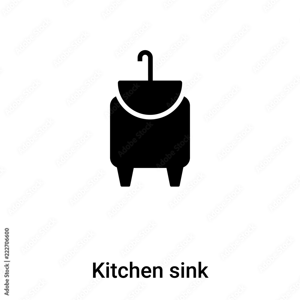 Kitchen sink icon vector isolated on white background, logo concept of ...