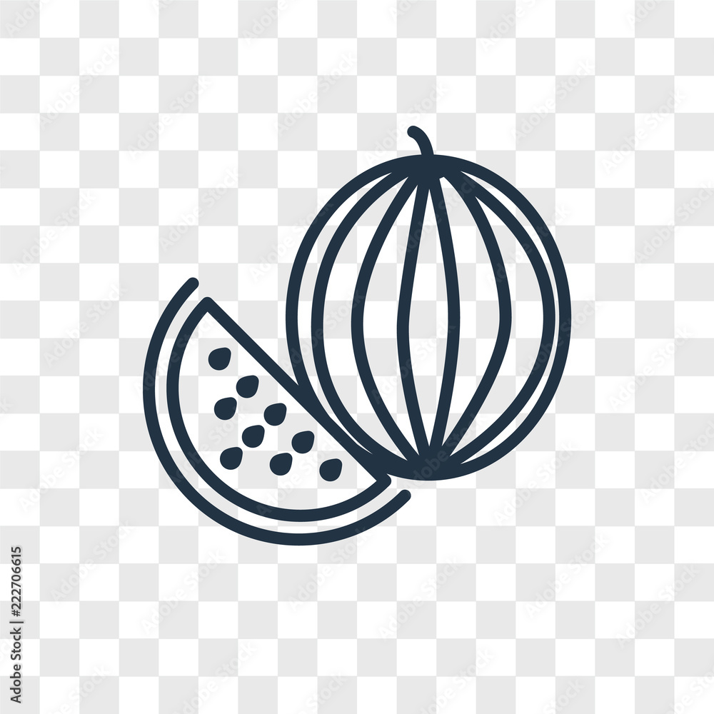 watermelon icons isolated on transparent background. Modern and ...