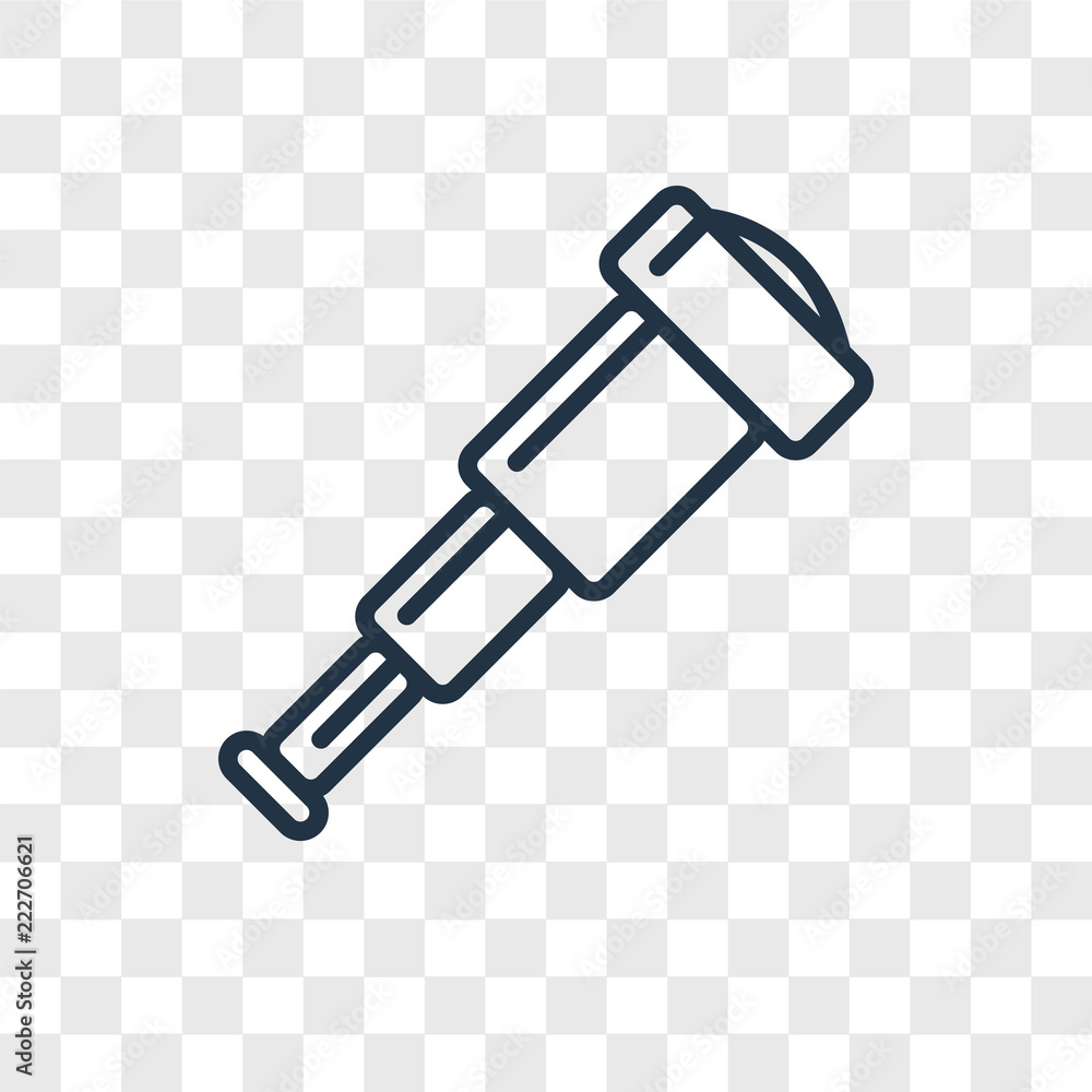 spyglass icons isolated on transparent background. Modern and editable spyglass icon. Simple ...