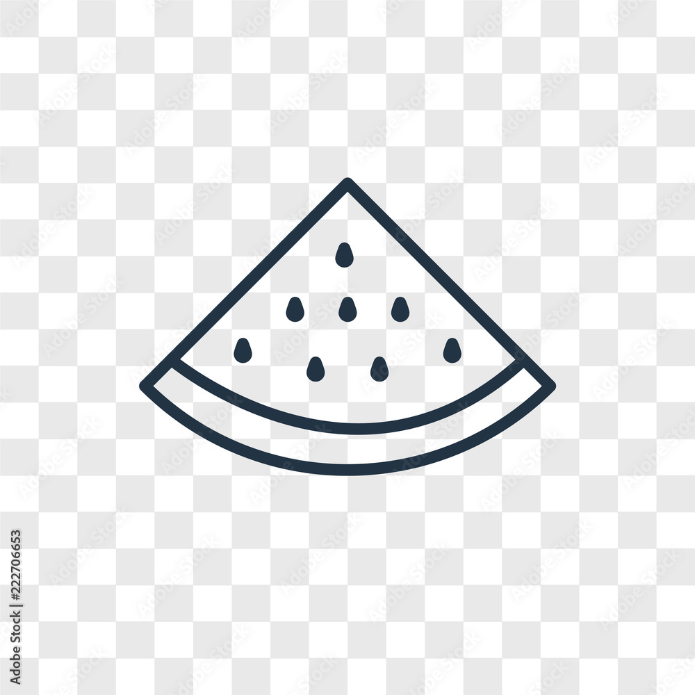 watermelon icons isolated on transparent background. Modern and ...