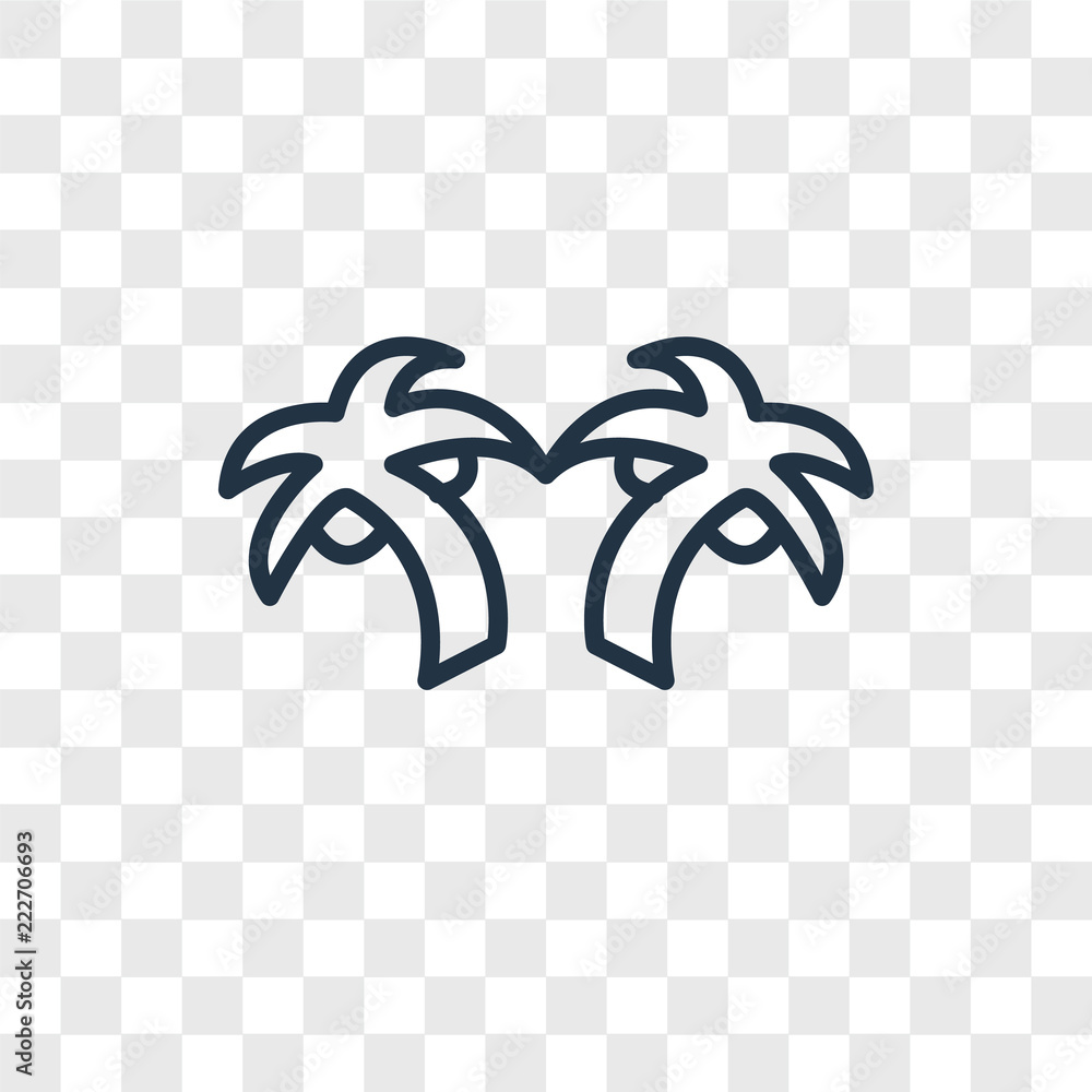 palm tree icons isolated on transparent background. Modern and editable ...