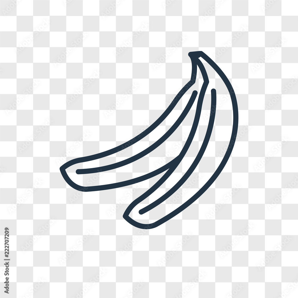 banana icons isolated on transparent background. Modern and editable ...