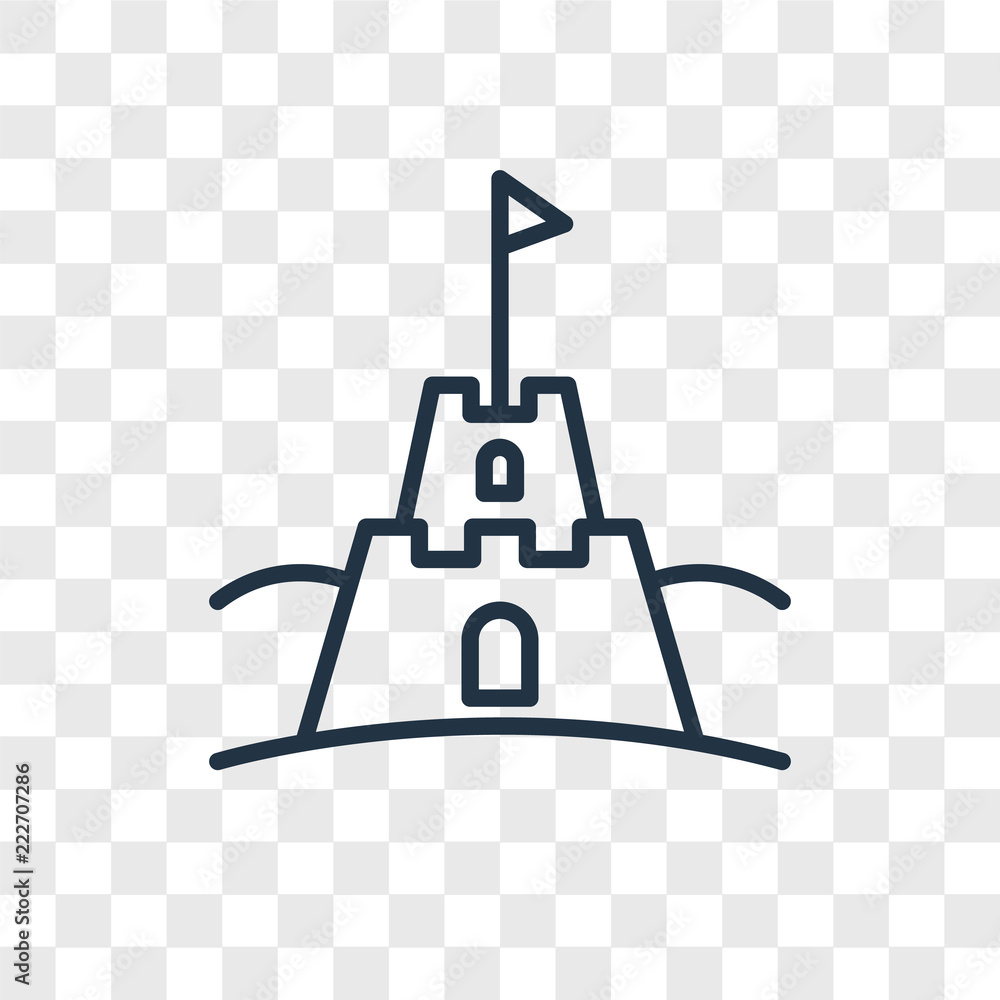 sand castle icons isolated on transparent background. Modern and ...