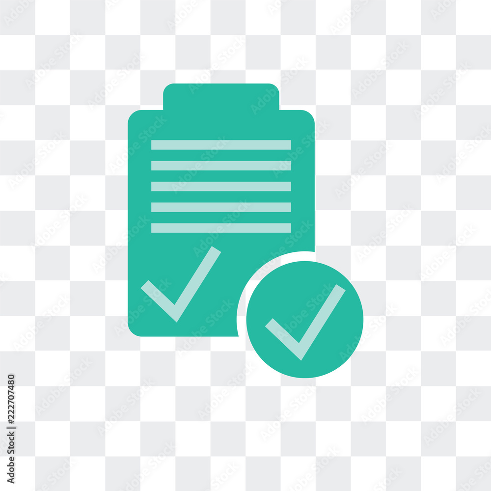 verification icon isolated on transparent background. Modern and ...