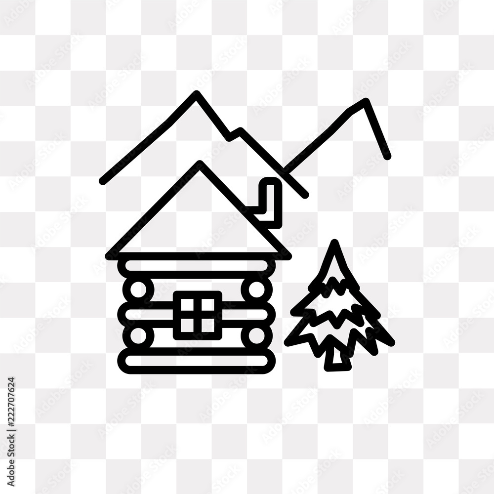 cabin icon on transparent background. Modern icons vector illustration. Trendy cabin icons Stock ...