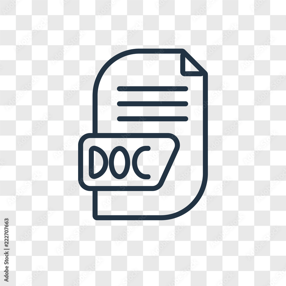 doc icons isolated on transparent background. Modern and editable doc ...