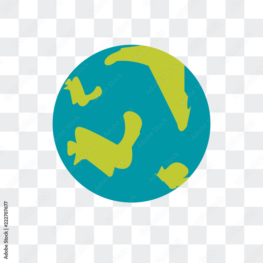 planet earth icon isolated on transparent background. Modern and ...