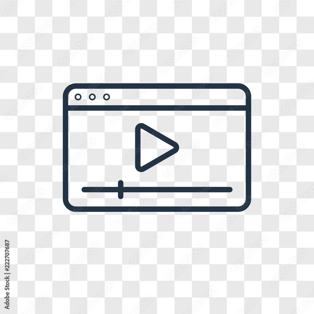 video player icons isolated on transparent background. Modern and ...
