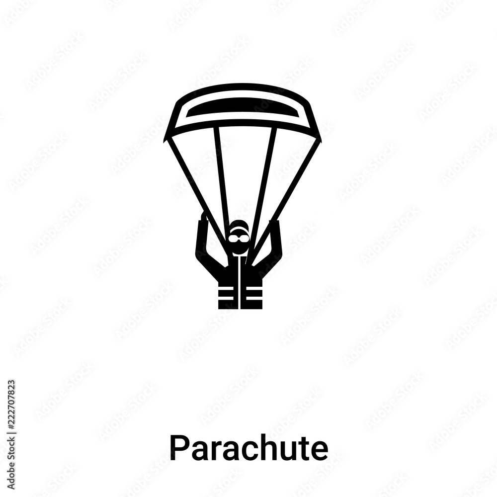 Parachute icon vector isolated on white background, logo concept of ...