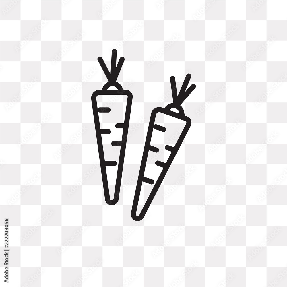carrot icon on transparent background. Modern icons vector illustration ...