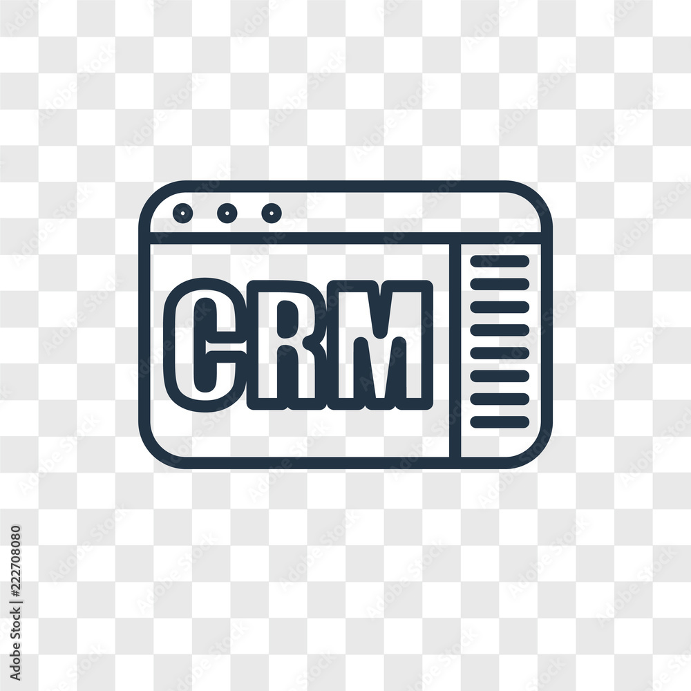 crm icons isolated on transparent background. Modern and editable crm ...
