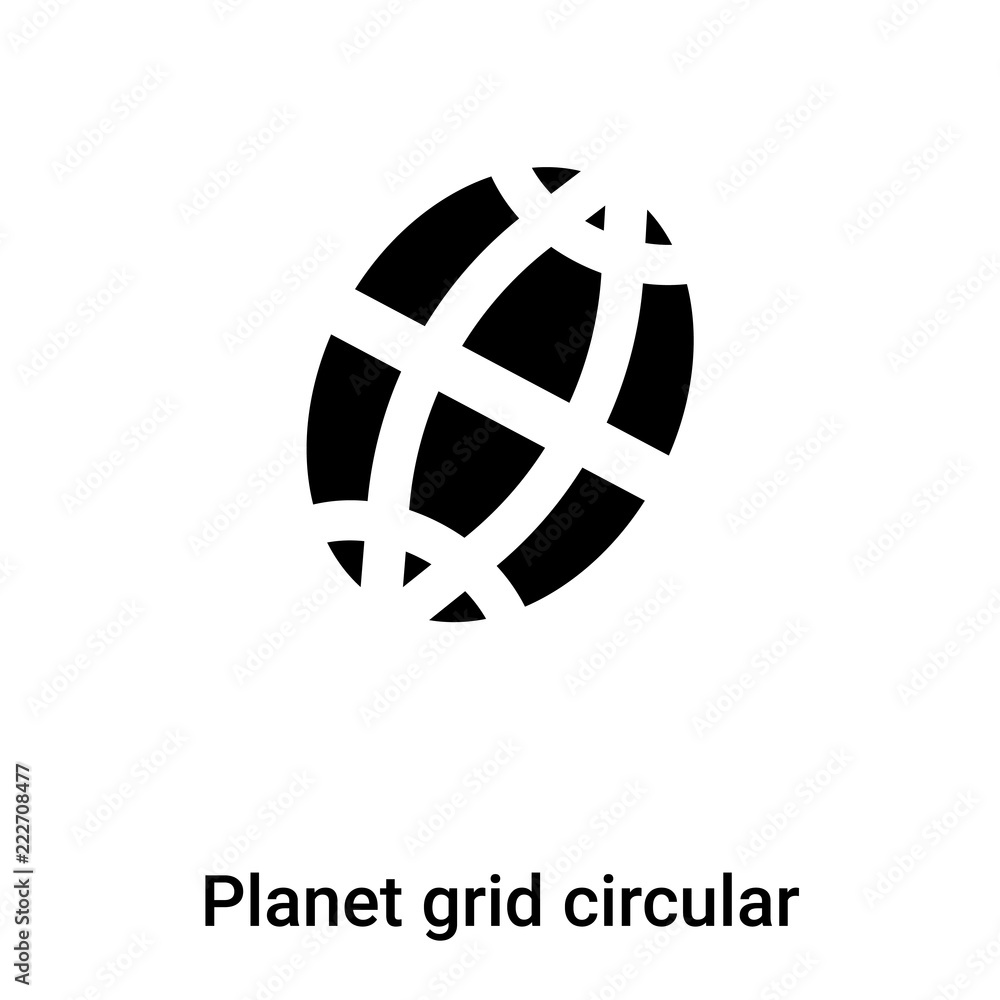 Planet grid circular icon vector isolated on white background, logo ...