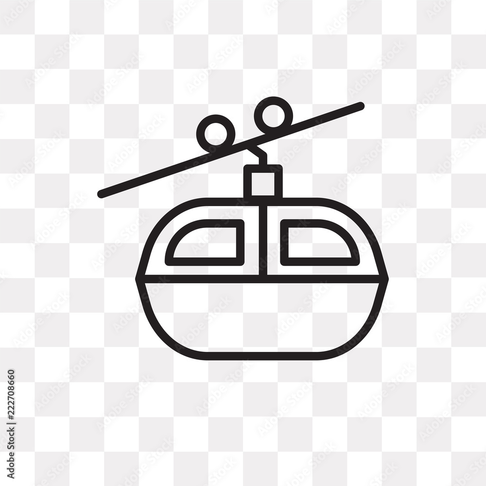 cable car icon on transparent background. Modern icons vector ...