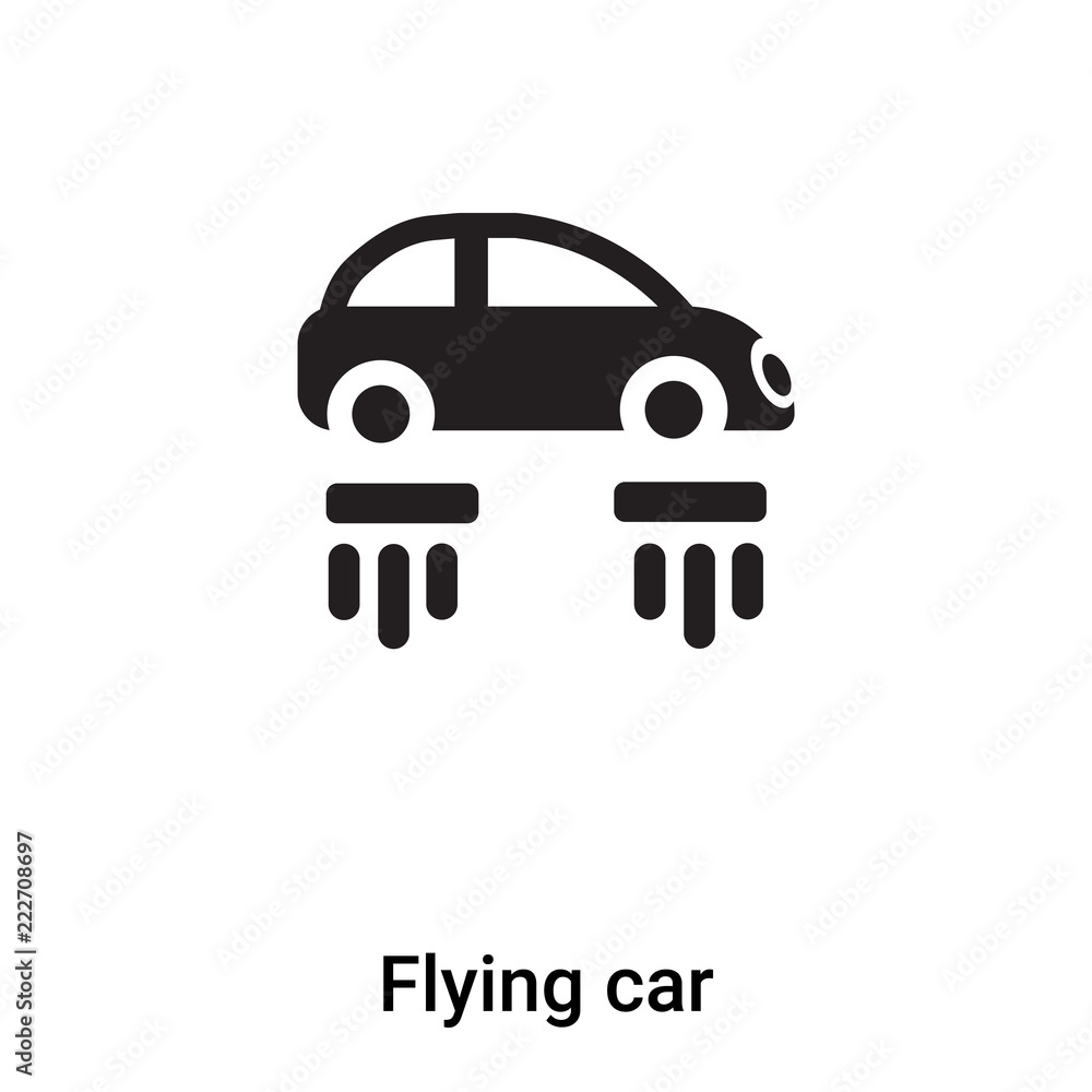 Flying car icon vector isolated on white background, logo concept of ...