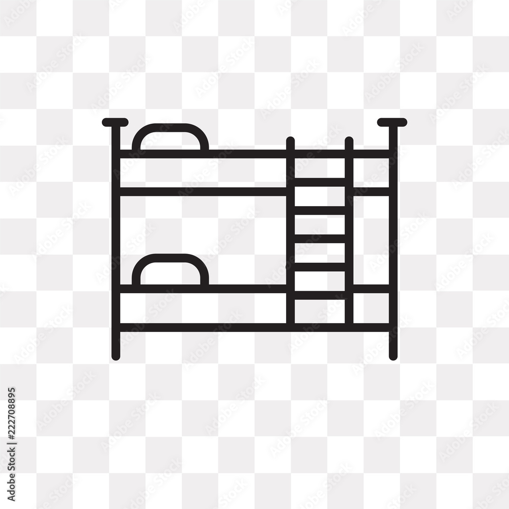 bunk bed icon on transparent background. Modern icons vector ...
