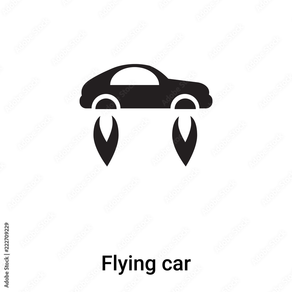 Flying car icon vector isolated on white background, logo concept of ...