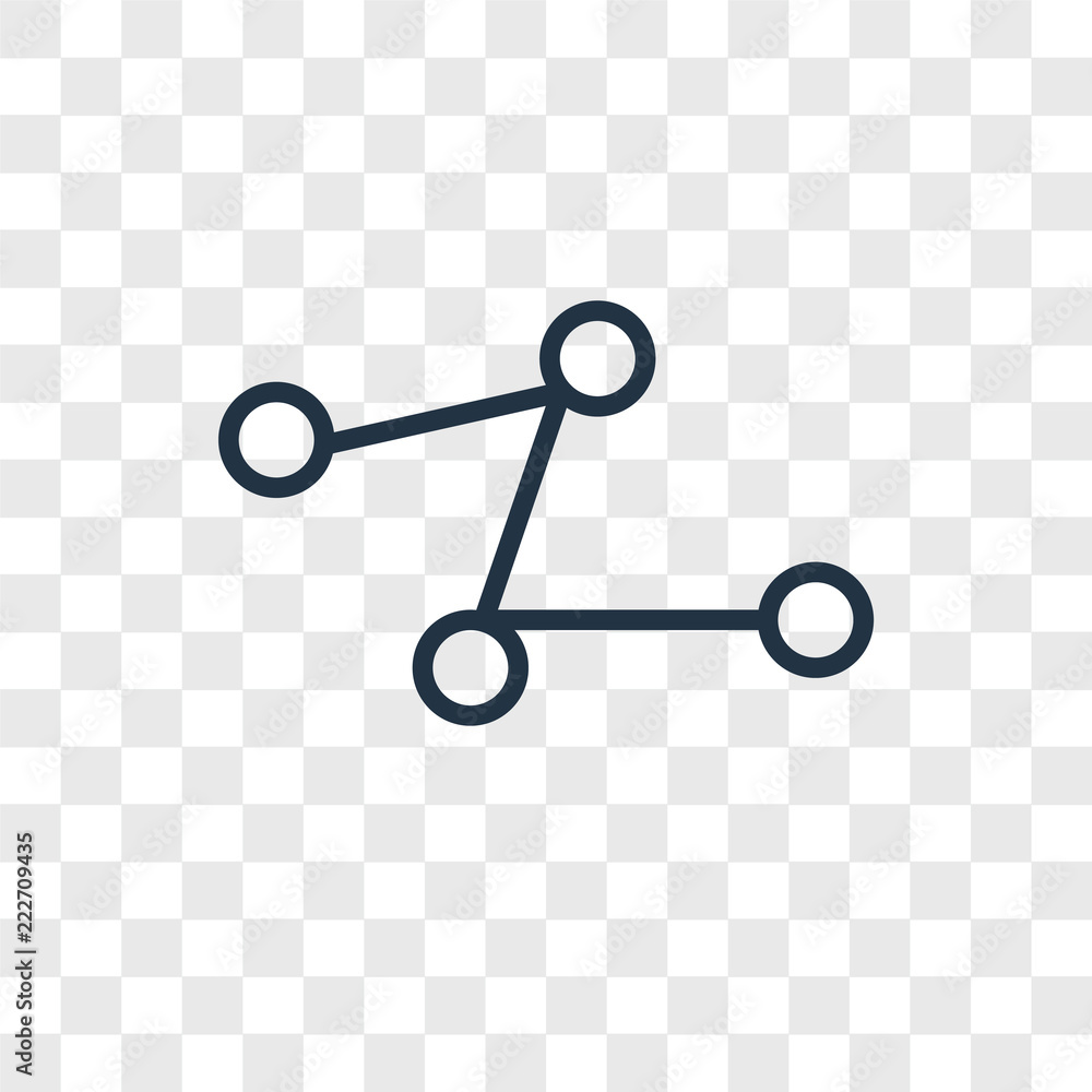 Line chart vector icon isolated on transparent background, Line chart ...