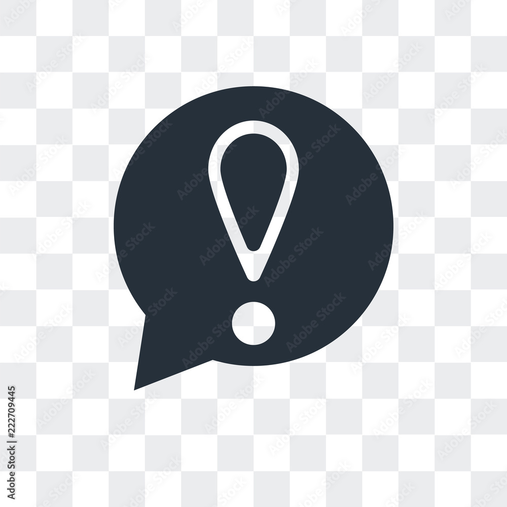 exclamation mark icon isolated on transparent background. Modern and ...