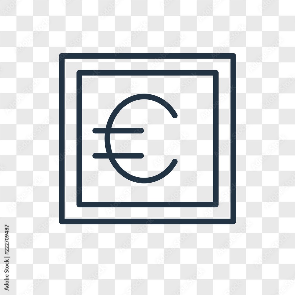 euro icons isolated on transparent background. Modern and editable euro ...