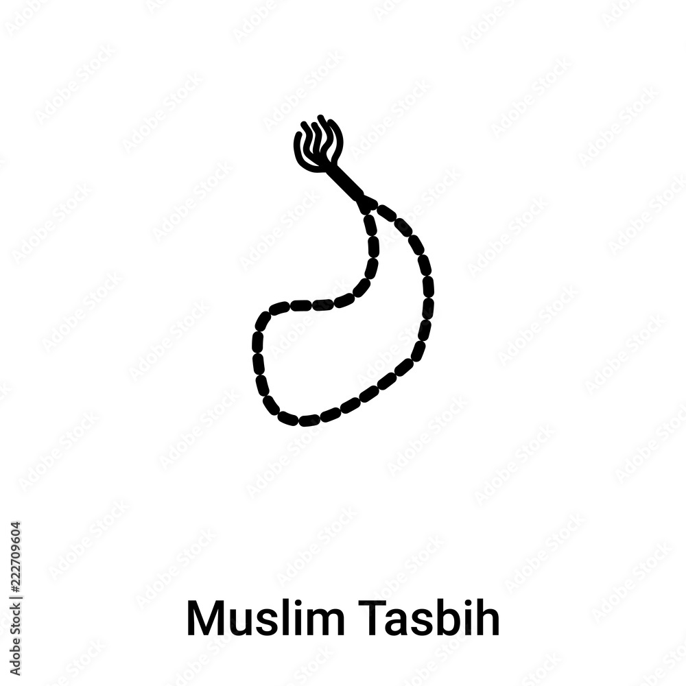 Muslim Tasbih icon vector isolated on white background, logo concept of ...