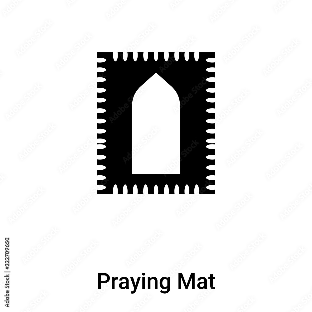 Praying Mat icon vector isolated on white background, logo concept of ...