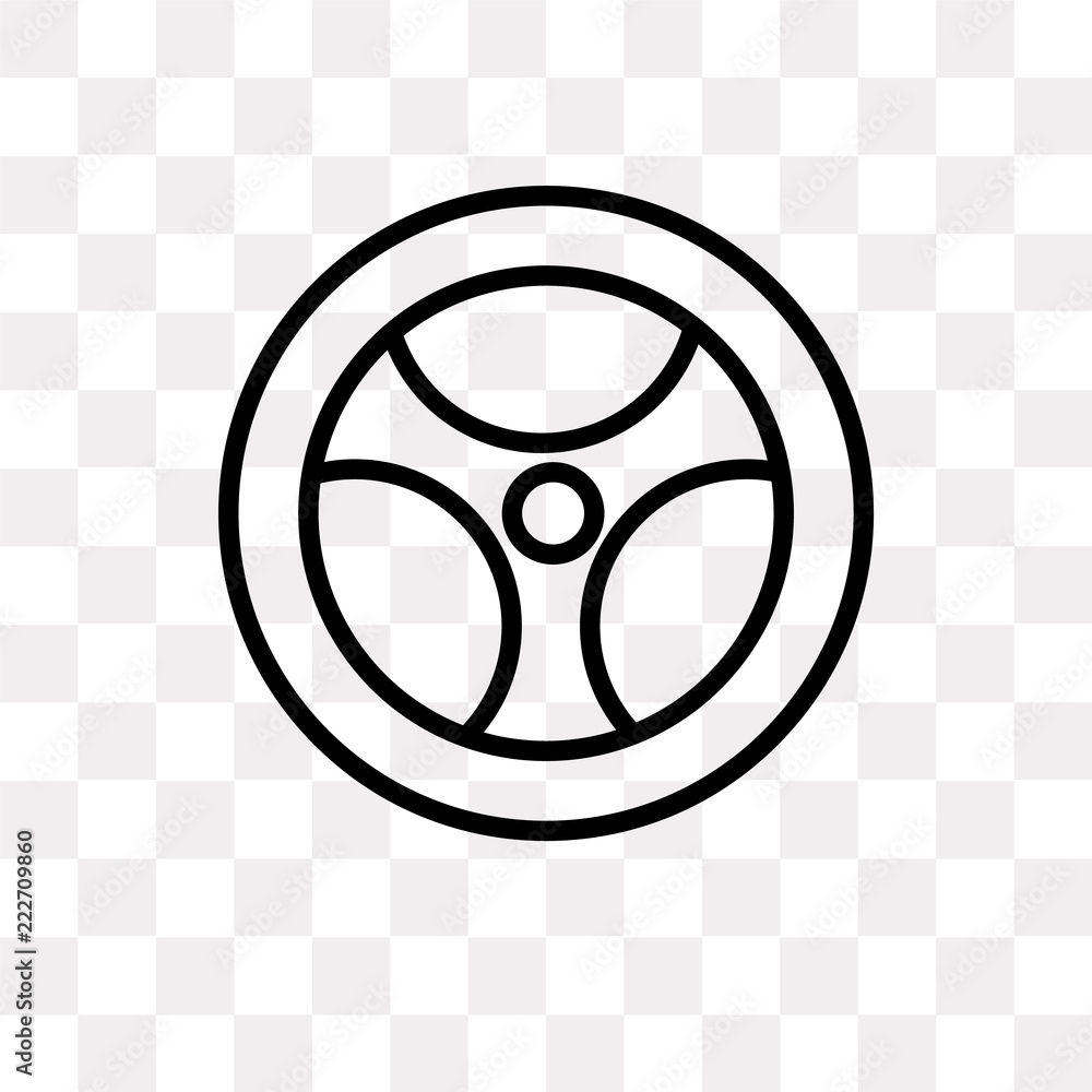 steering wheel icon on transparent background. Modern icons vector ...