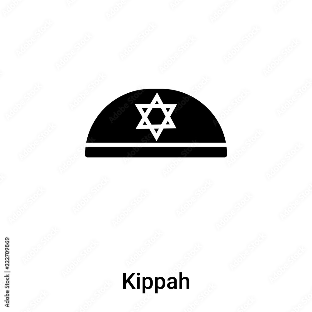 Kippah icon vector isolated on white background, logo concept of Kippah sign on transparent ...