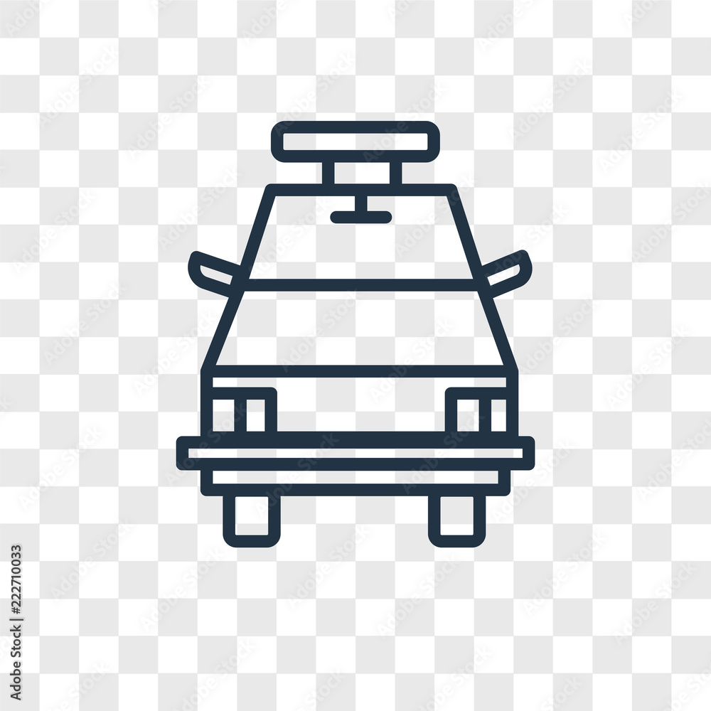 police car icons isolated on transparent background. Modern and ...