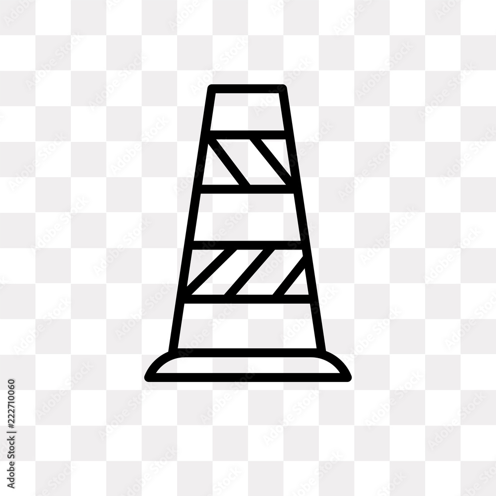 traffic cone icon on transparent background. Modern icons vector ...