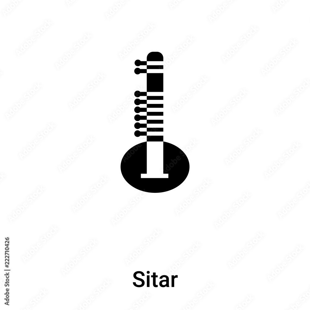 Sitar icon vector isolated on white background, logo concept of Sitar ...