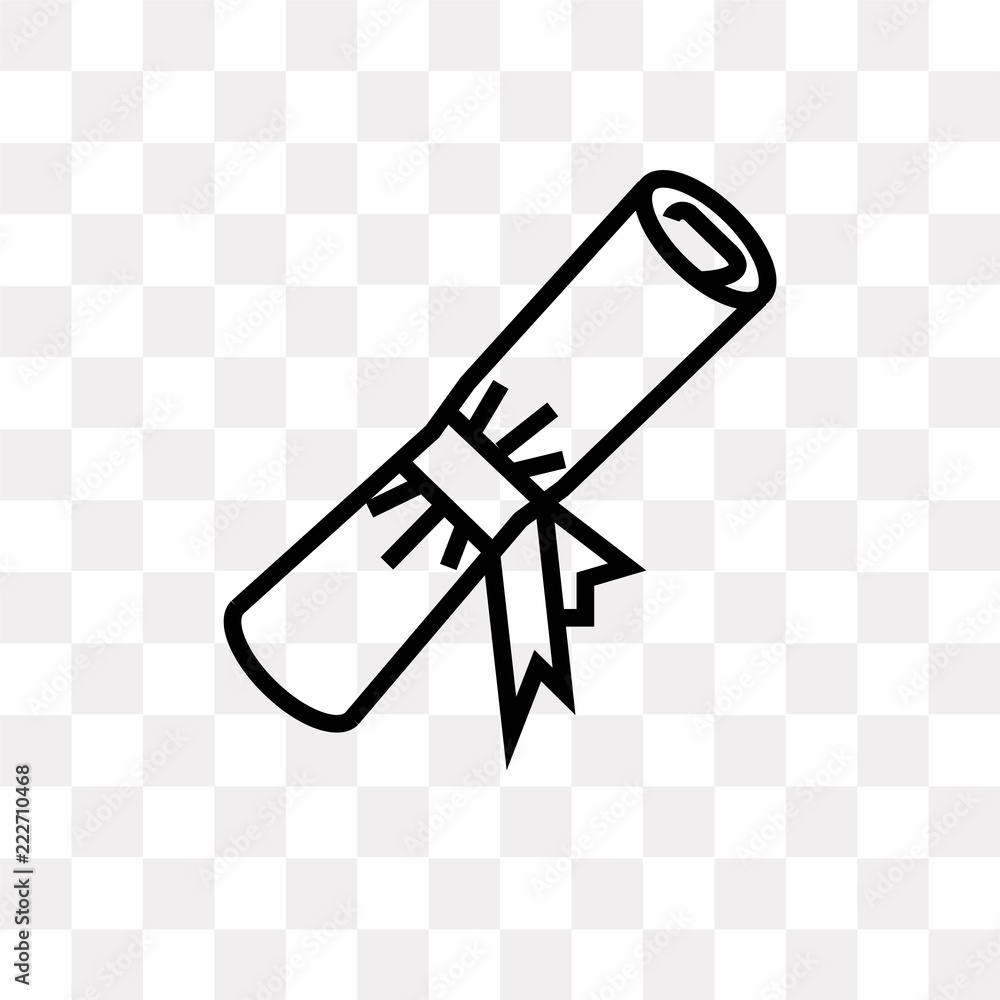 diploma roll icon on transparent background. Modern icons vector ...