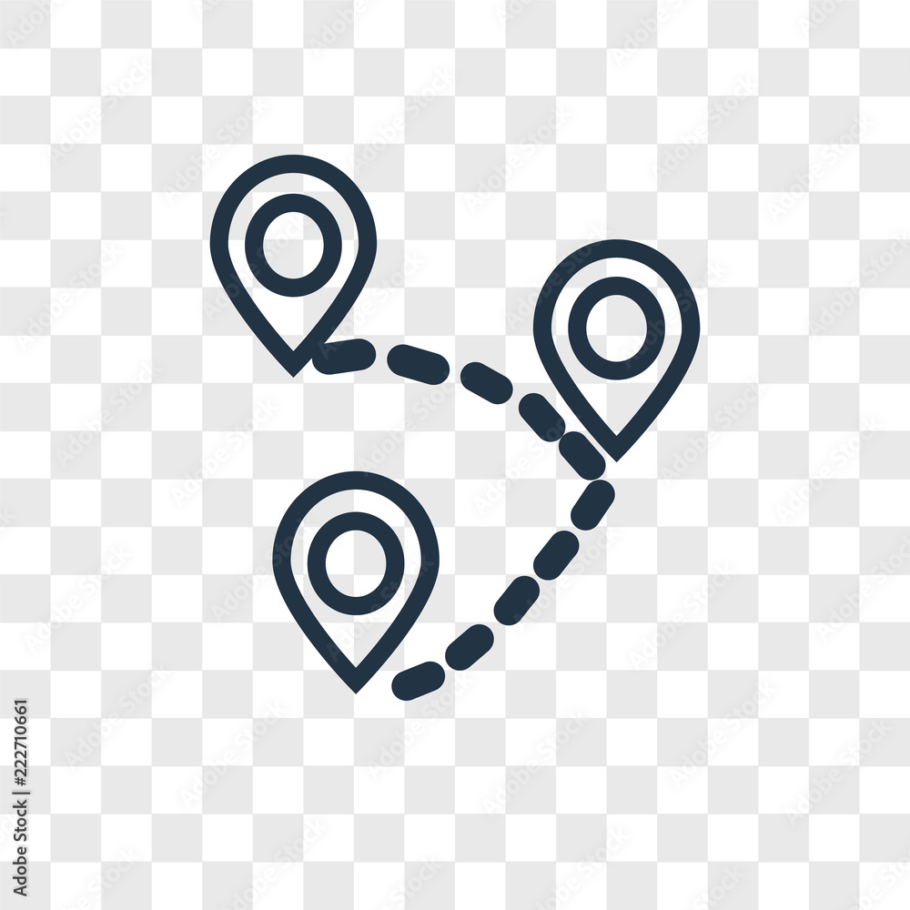 destination icons isolated on transparent background. Modern and ...