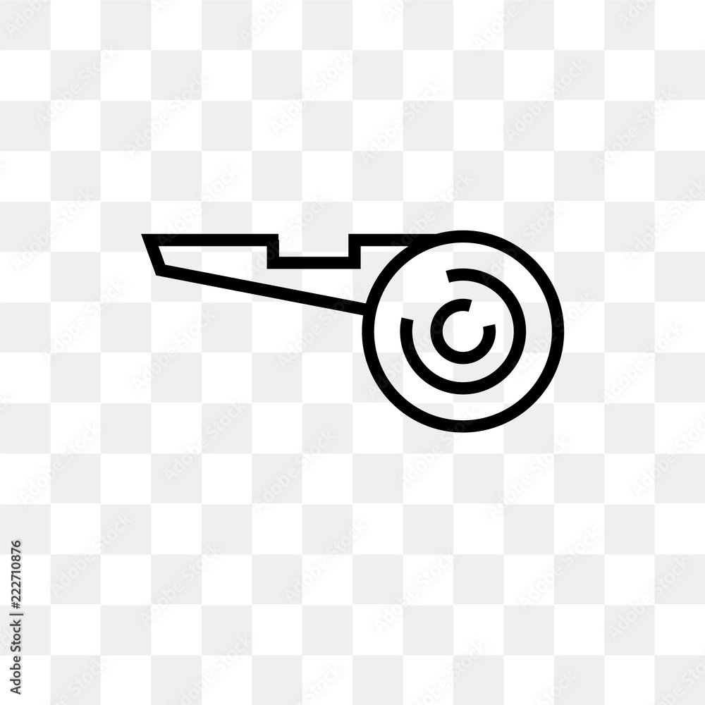 football referee whistle icon on transparent background. Modern icons ...