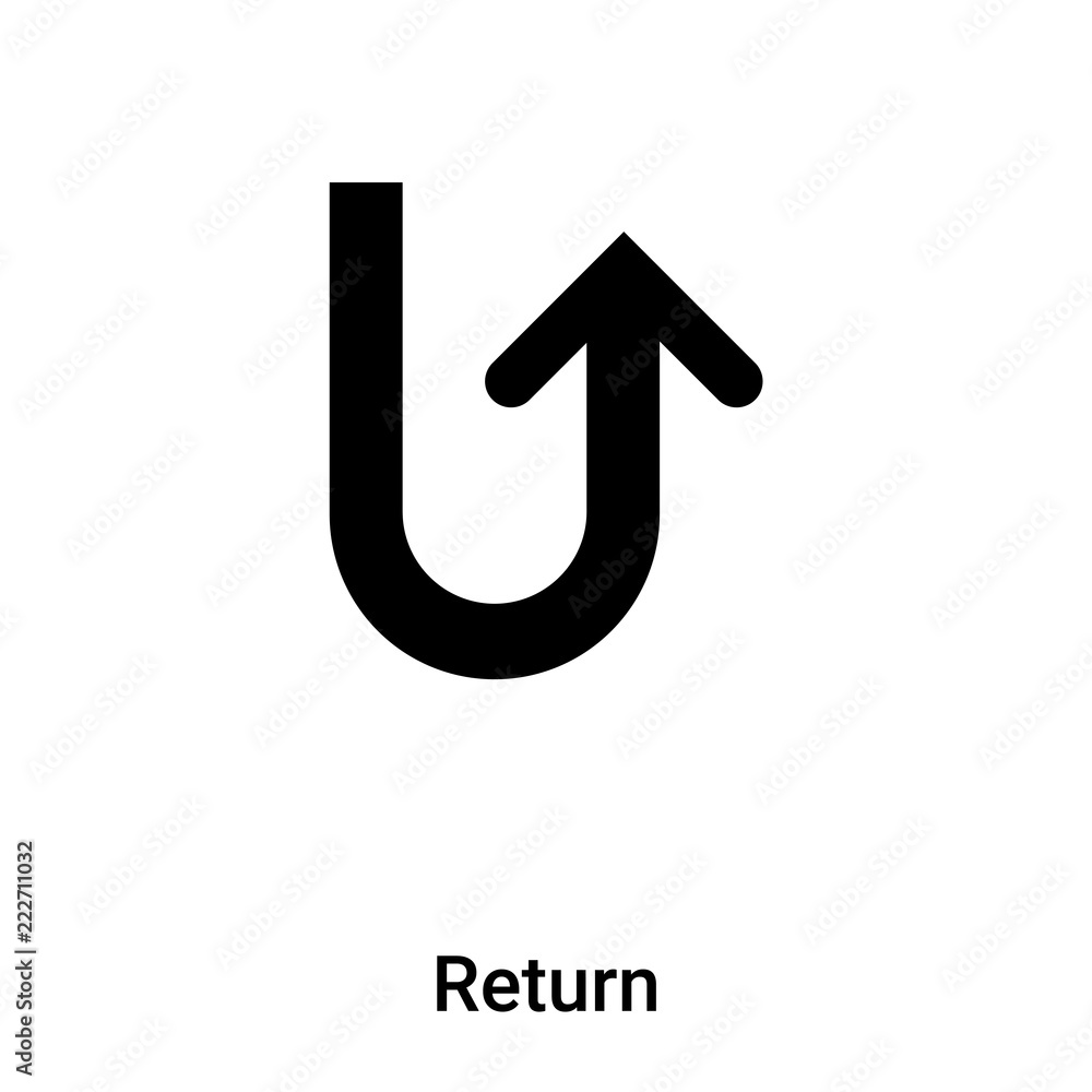 Return icon vector isolated on white background, logo concept of Return ...