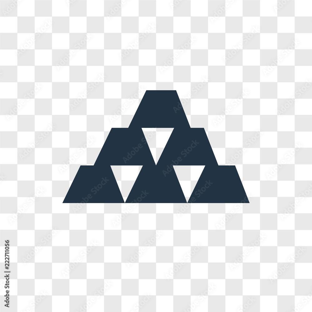 gold ingot icons isolated on transparent background. Modern and ...